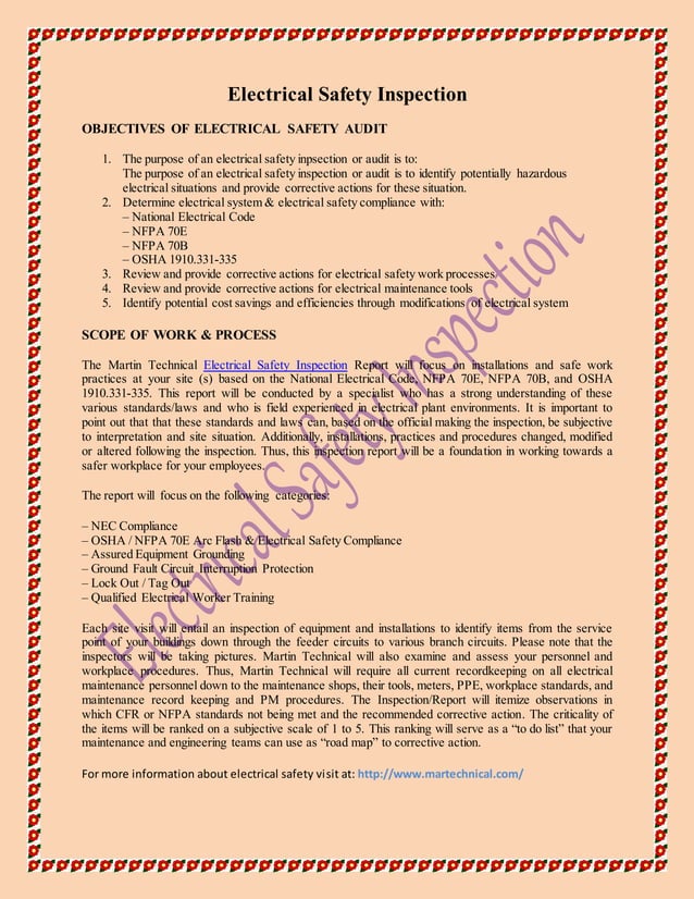 Electrical safety inspection | PDF