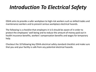 Electrical Safety In The Workplace | PPTX