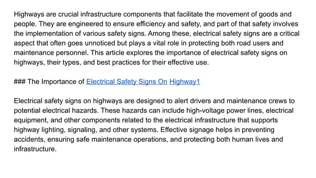 Electrical safety signs .pptx**Understanding Electrical Safety Signs on ...