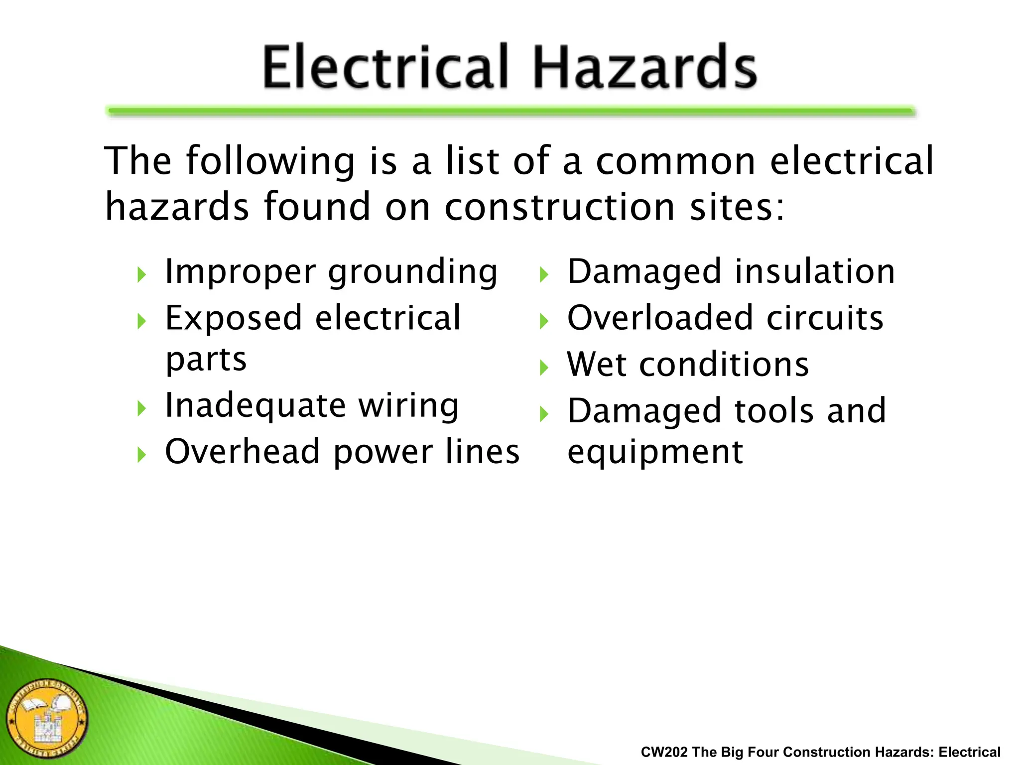 Electrical safety training slide for .ppt