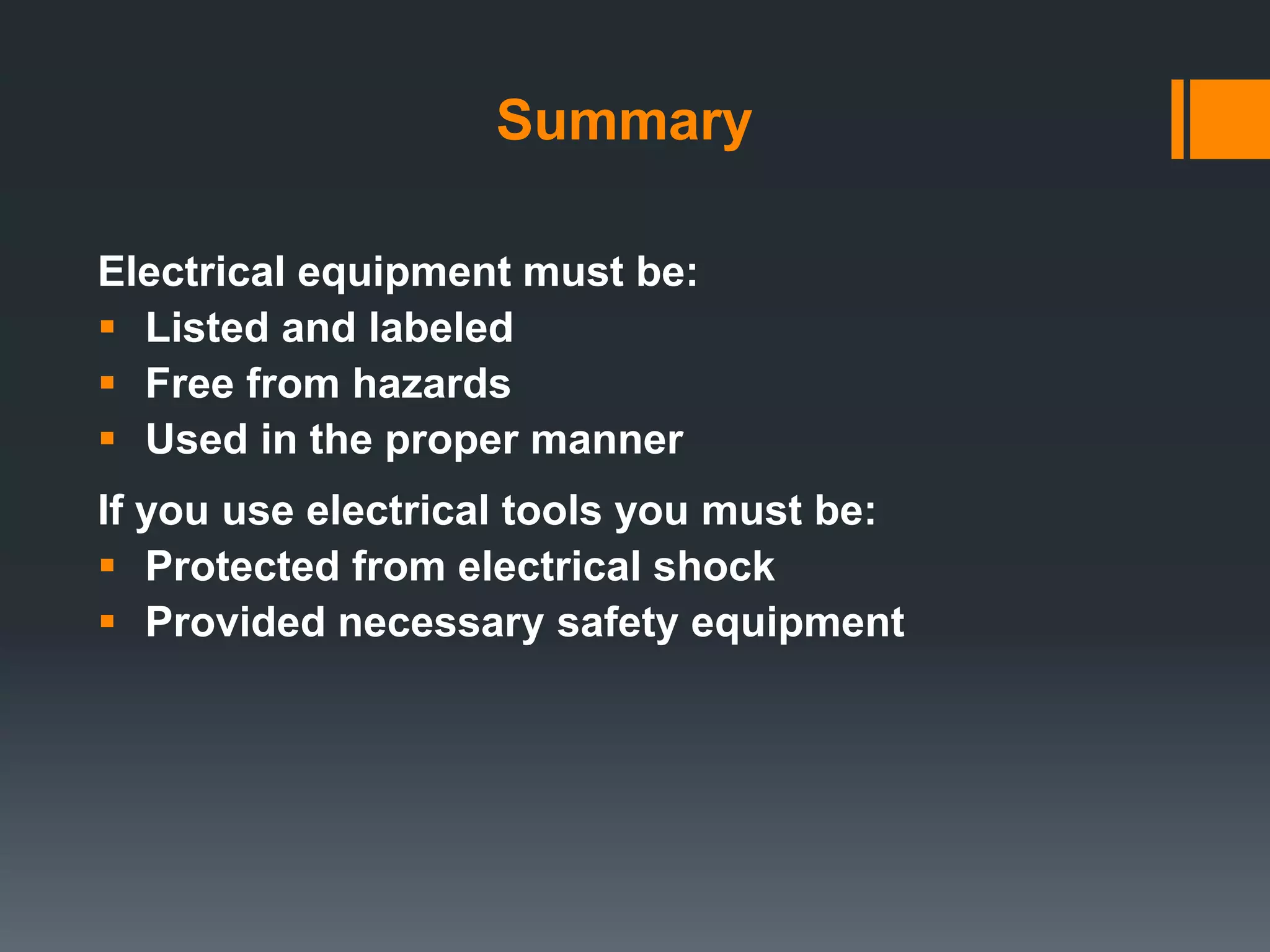 Electrical Safety Tips | PPTX