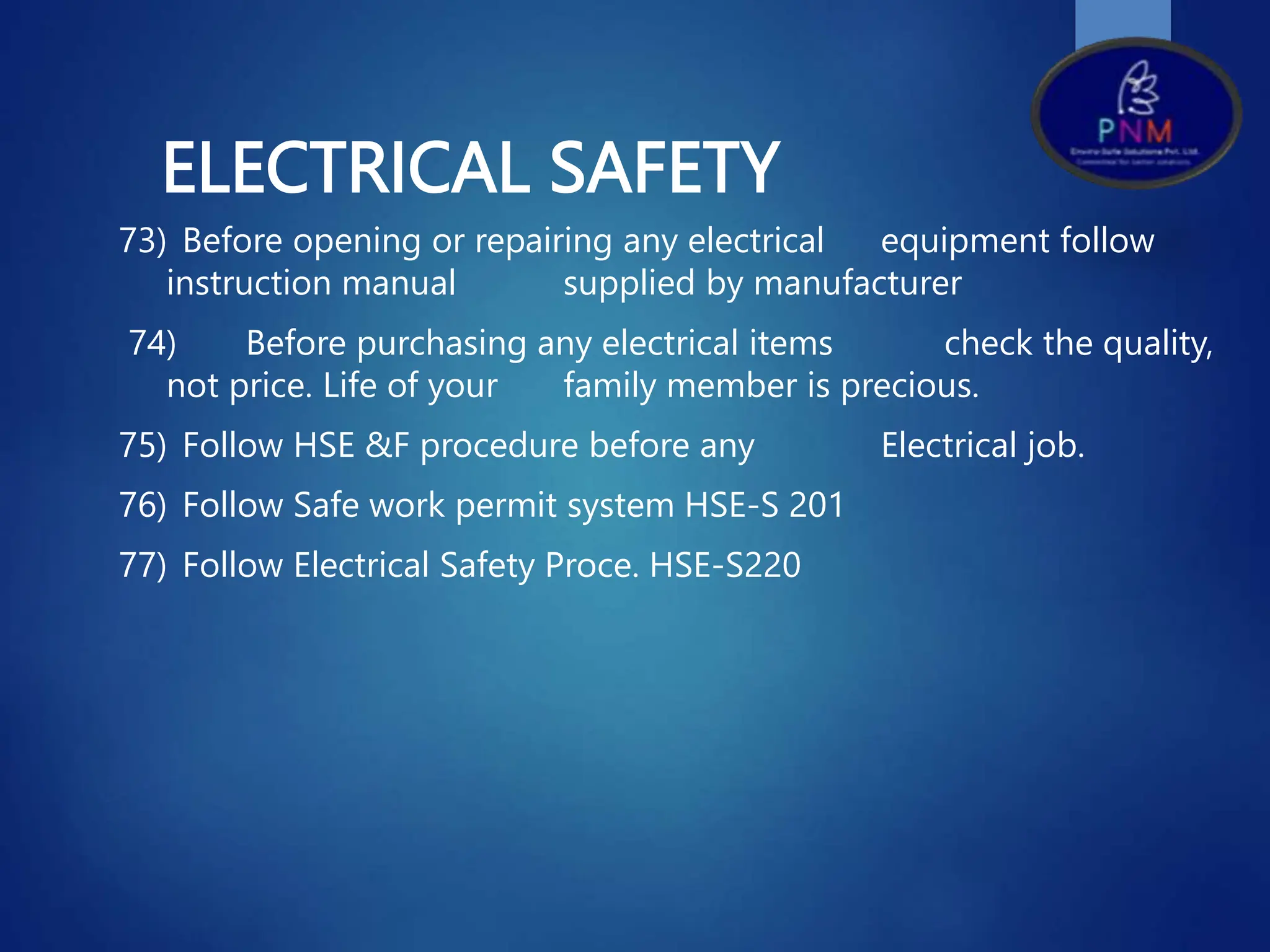 Electrical Safety Training Presentation | PPTX