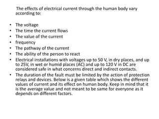 Electrical shock hazards and its effects on human body | PDF