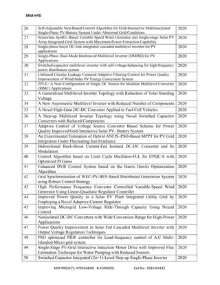 Electrical simulation 20 21 projects list | PDF
