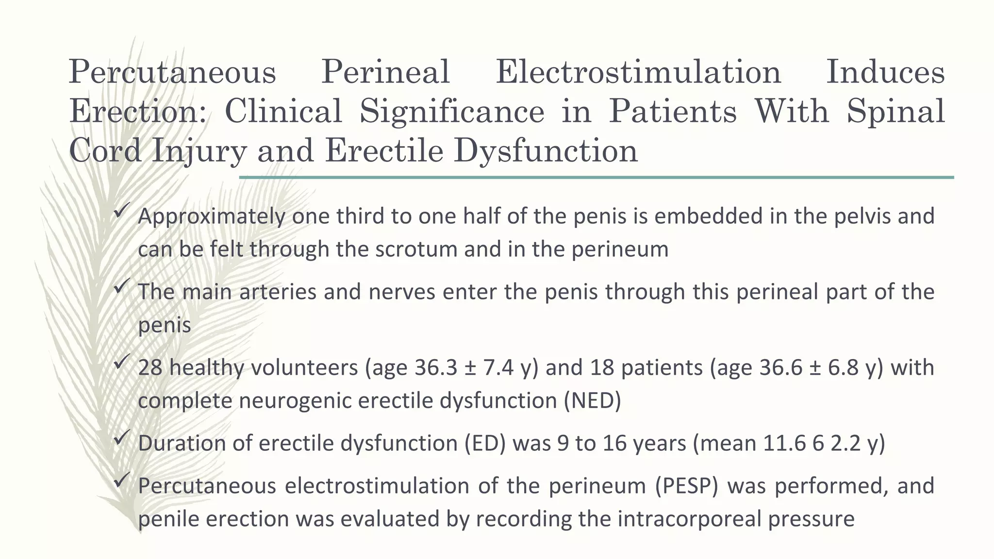 Electrical stimulation for erectile dysfunction | PPT