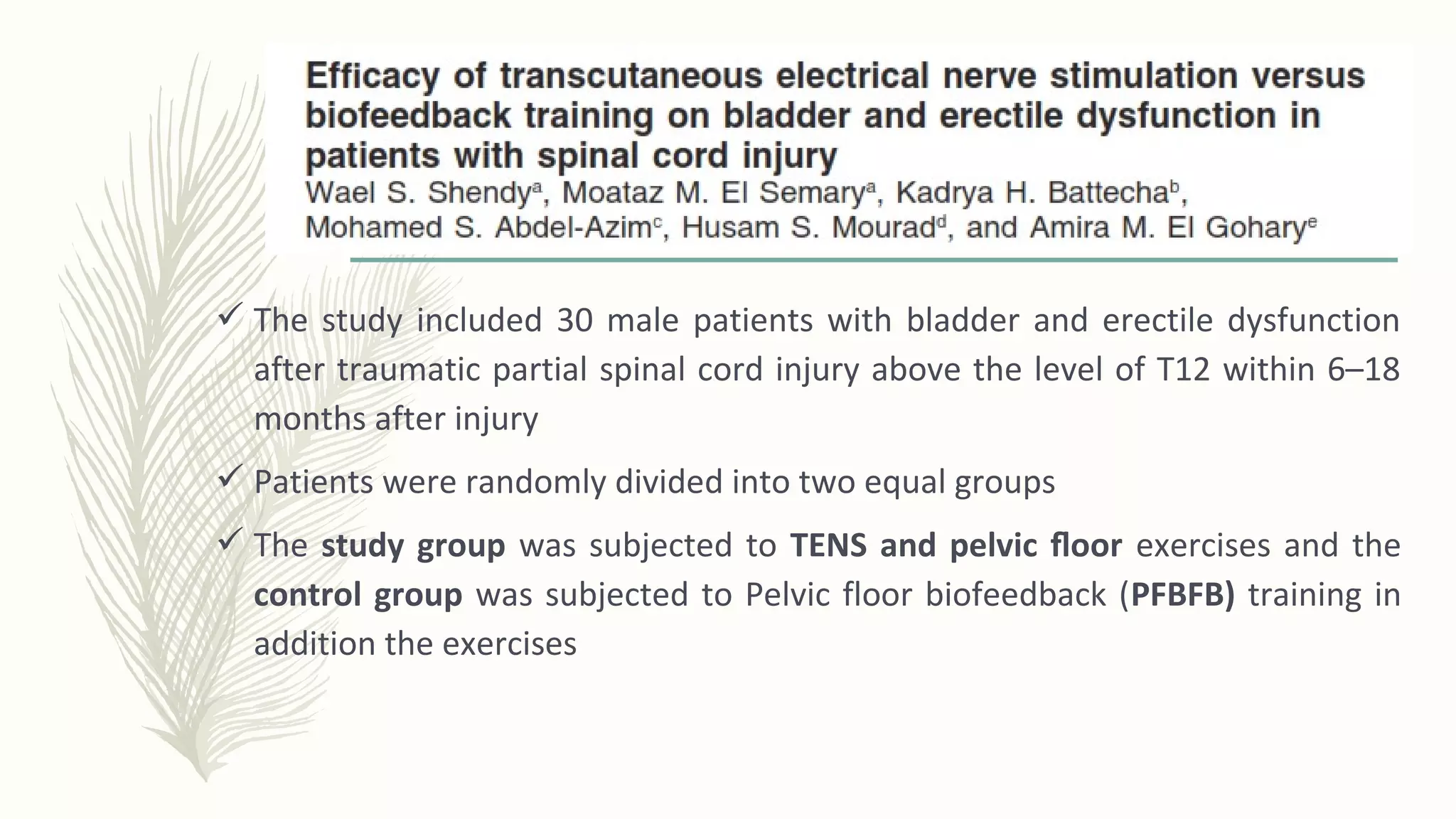 Electrical stimulation for erectile dysfunction | PPT
