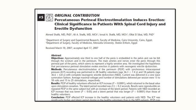 Electrical Stimulation For Erectile Dysfunction Ppt Sexual Conditions Sexual Health