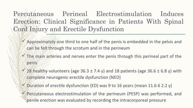 Electrical Stimulation For Erectile Dysfunction Ppt Sexual Conditions Sexual Health