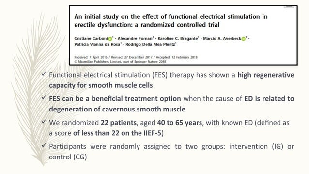 Electrical Stimulation For Erectile Dysfunction Ppt Sexual Conditions Sexual Health
