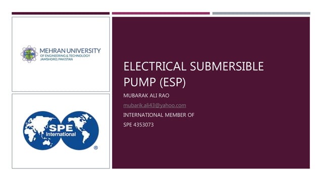 Electrical submersible pump (esp) | PPTX