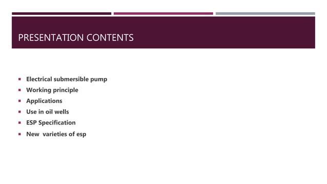 Electrical submersible pump (esp) | PPTX