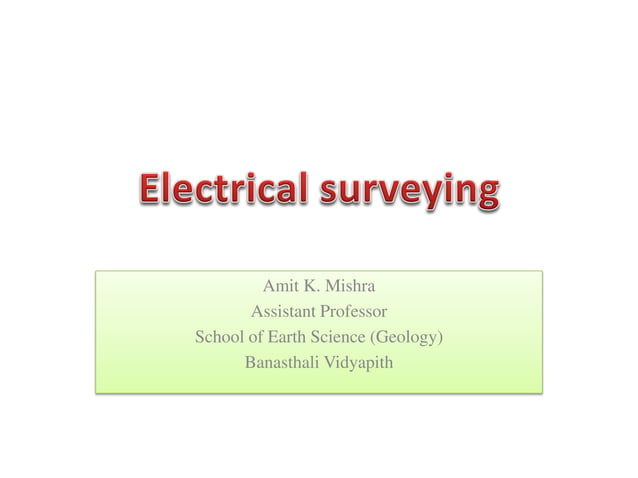 Electrical survey 2018 | PDF