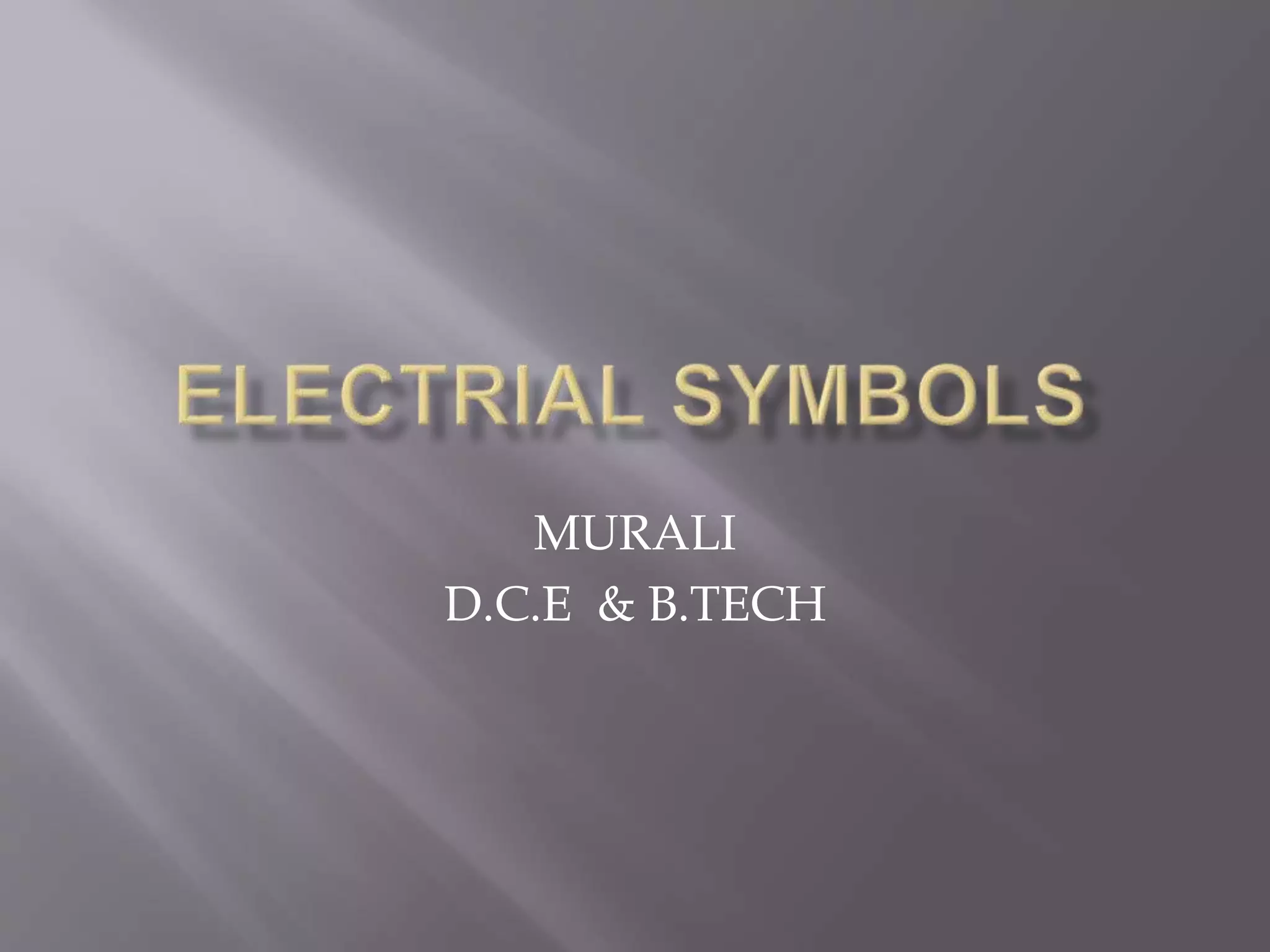 Electrical symbols | PPT