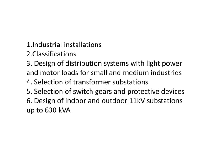 Electrical System Design - Industrial installations | PDF