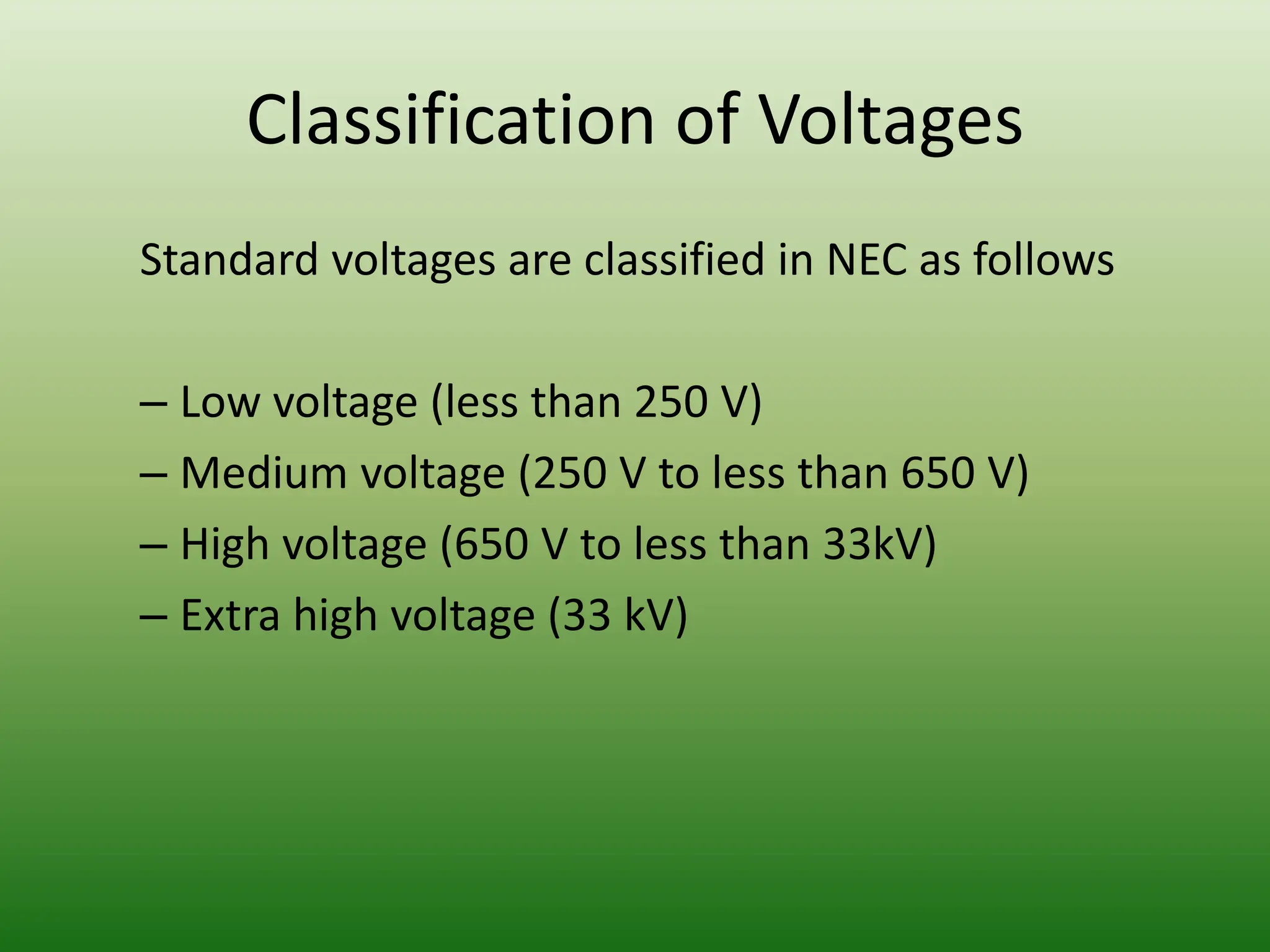 Electrical System Design, Classifications | PDF