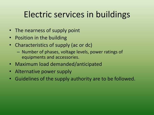 Electrical System Design, Classifications | PPT