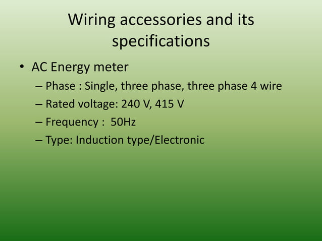 Electrical System Design, Classifications | PPT
