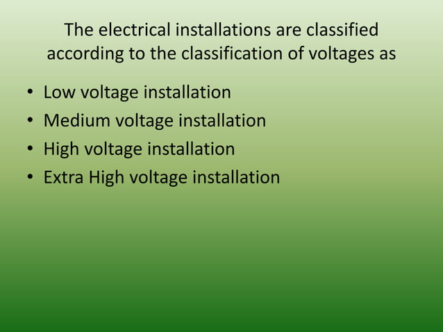Electrical System Design, Classifications | PPT | Free Download