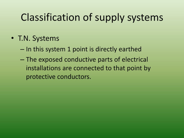Electrical System Design, Classifications | PPT