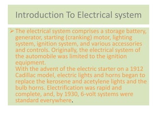 Electrical system in automobile shabaz | PPTX