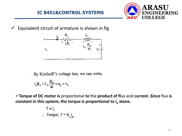 Transfer function of Electrical system | PPTX