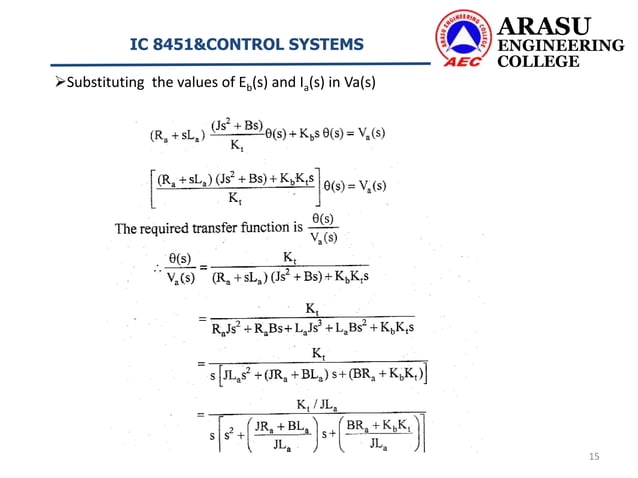 Transfer function of Electrical system | PPTX