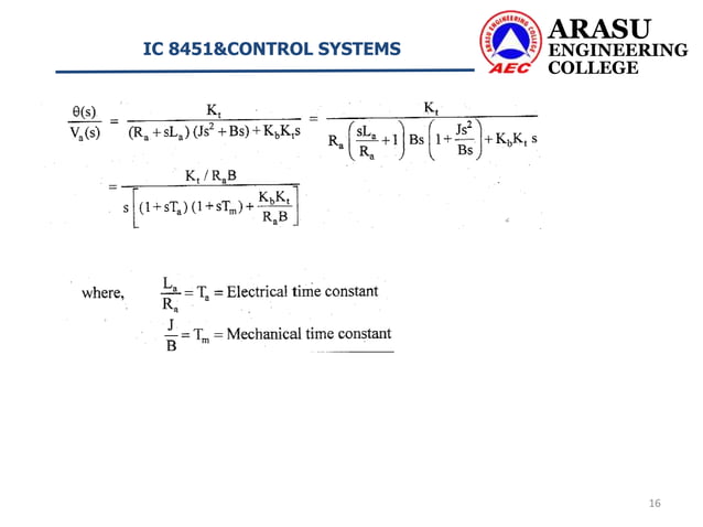 Transfer function of Electrical system | PPTX