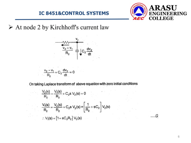 Transfer function of Electrical system | PPTX