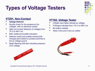 Electrical Test Equipment and devices in Works | PPTX
