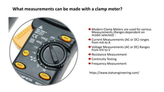 Electrical testing equipment clamp meters- Usage, operations and Safety ...