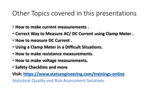 Electrical testing equipment clamp meters- Usage, operations and Safety ...