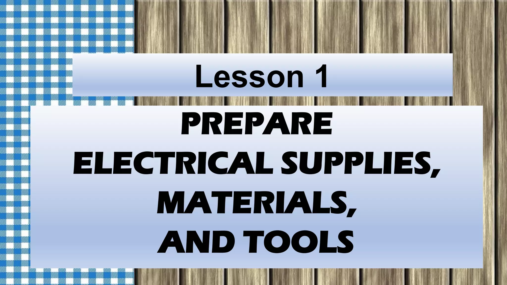 Electrical tools and equipment | PDF