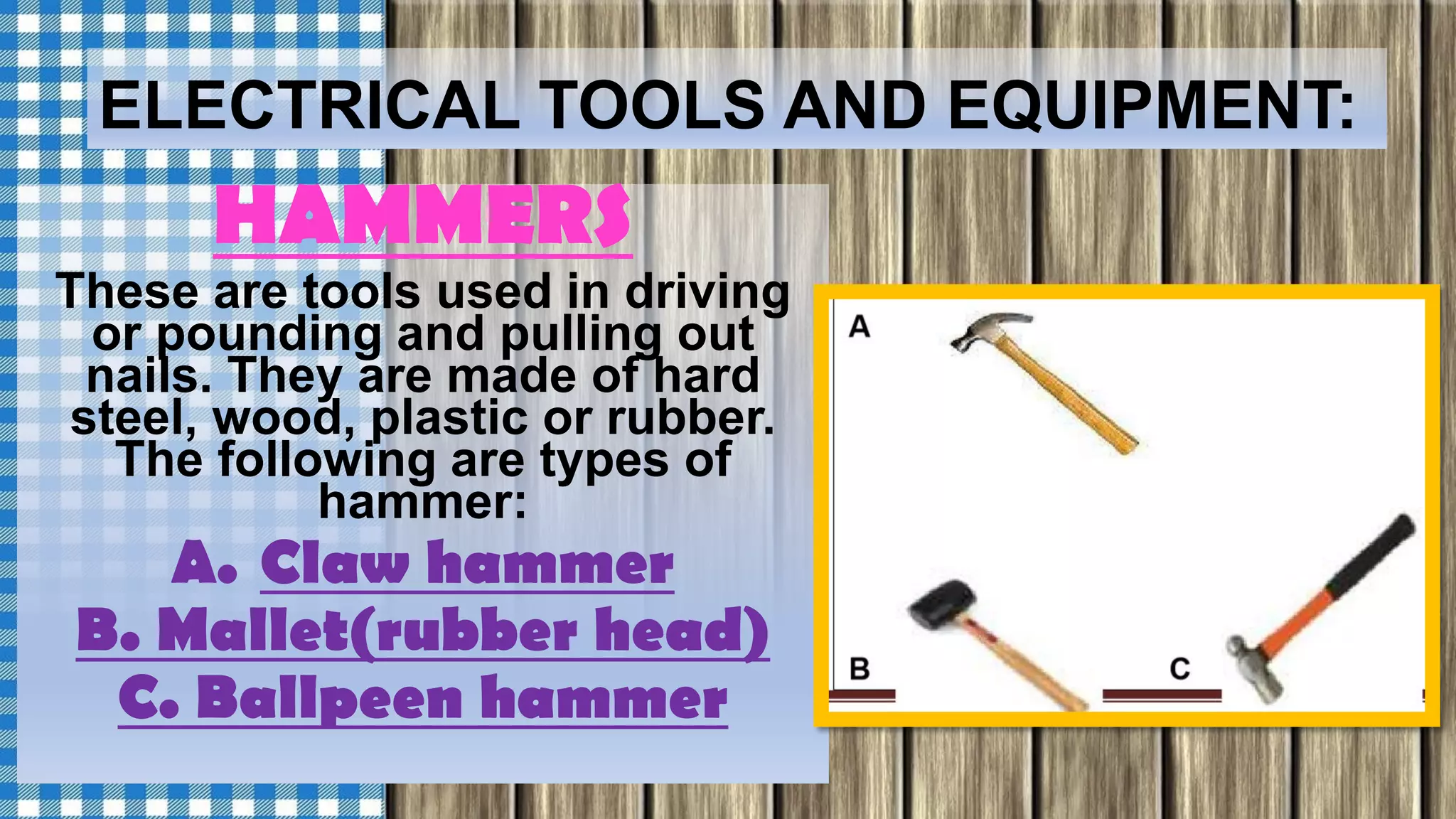 Electrical tools and equipment | PDF