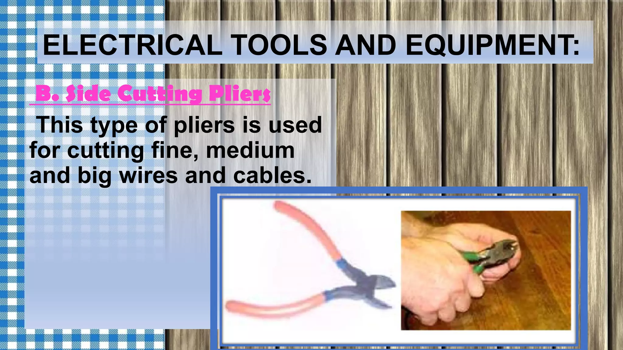 Electrical tools and equipment | PDF
