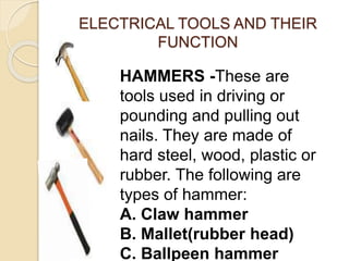 Electrical Tools And Equipment And Their Uses