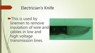 ELECTRICAL TOOLS AND MATERIALS TLE GRADE SEVEN.pptx