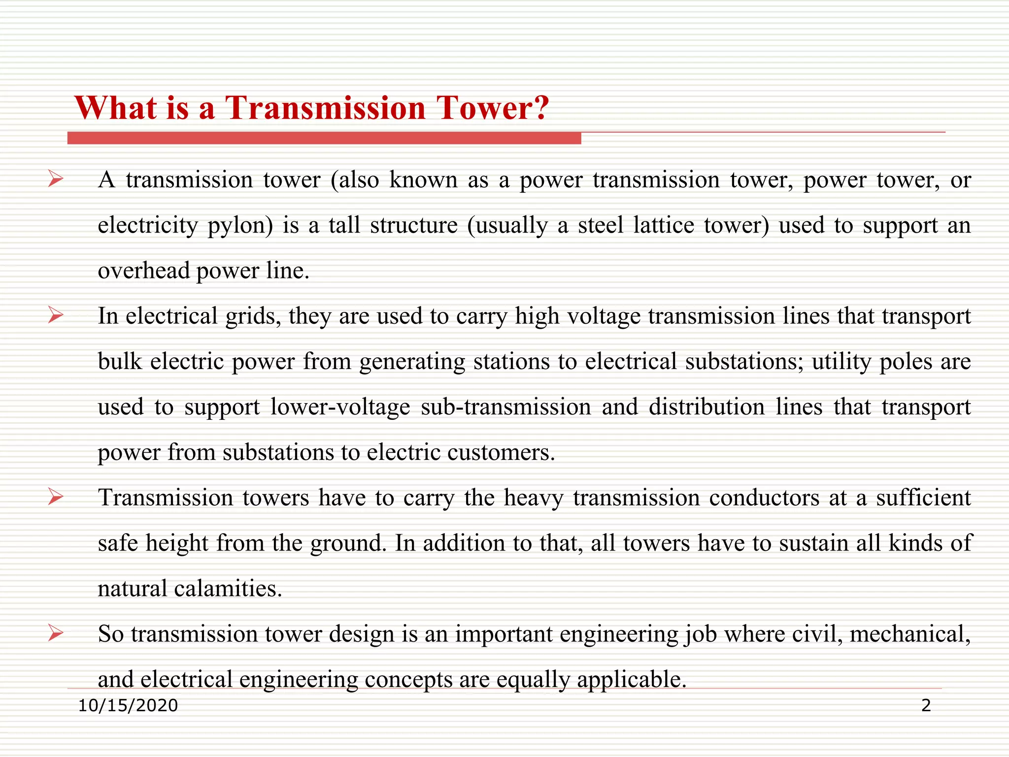 Electrical Transmission Tower: Types, Design and Parts | PDF