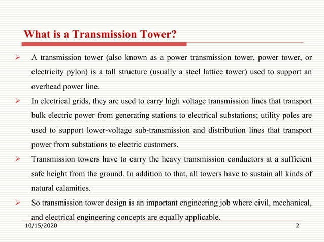 Electrical Transmission Tower: Types, Design and Parts | PDF | Civil ...