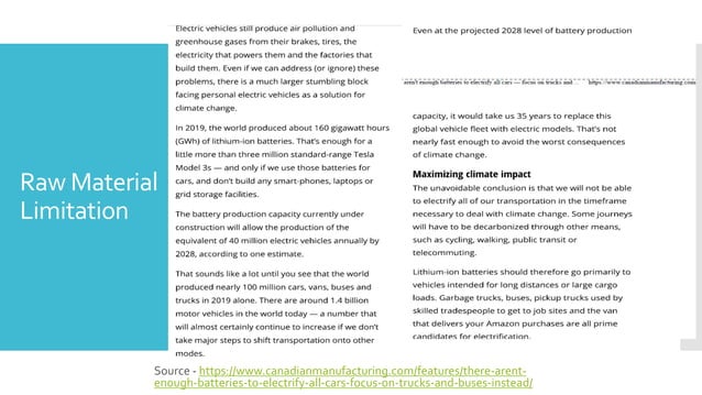 EV Vehicles - Analysis and Commentary | PPT