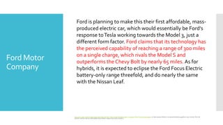 Electrical Vehicles| Analysis and Commentary| | PPT