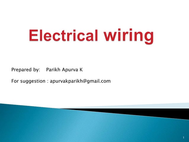 Electrical wiring | PPTX