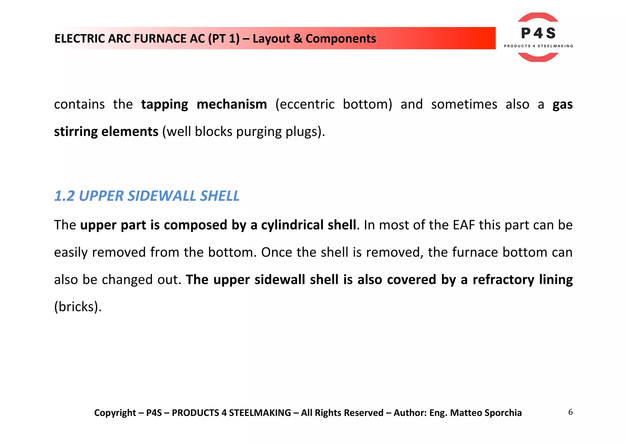 ELECTRIC ARC FURNACE AC (PART 1) - Layout & Components (steel ...