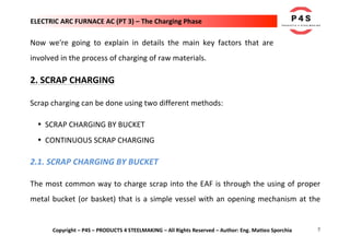 ELECTRIC ARC FURNACE AC (PART 3) - The Charging Phase (steel ...