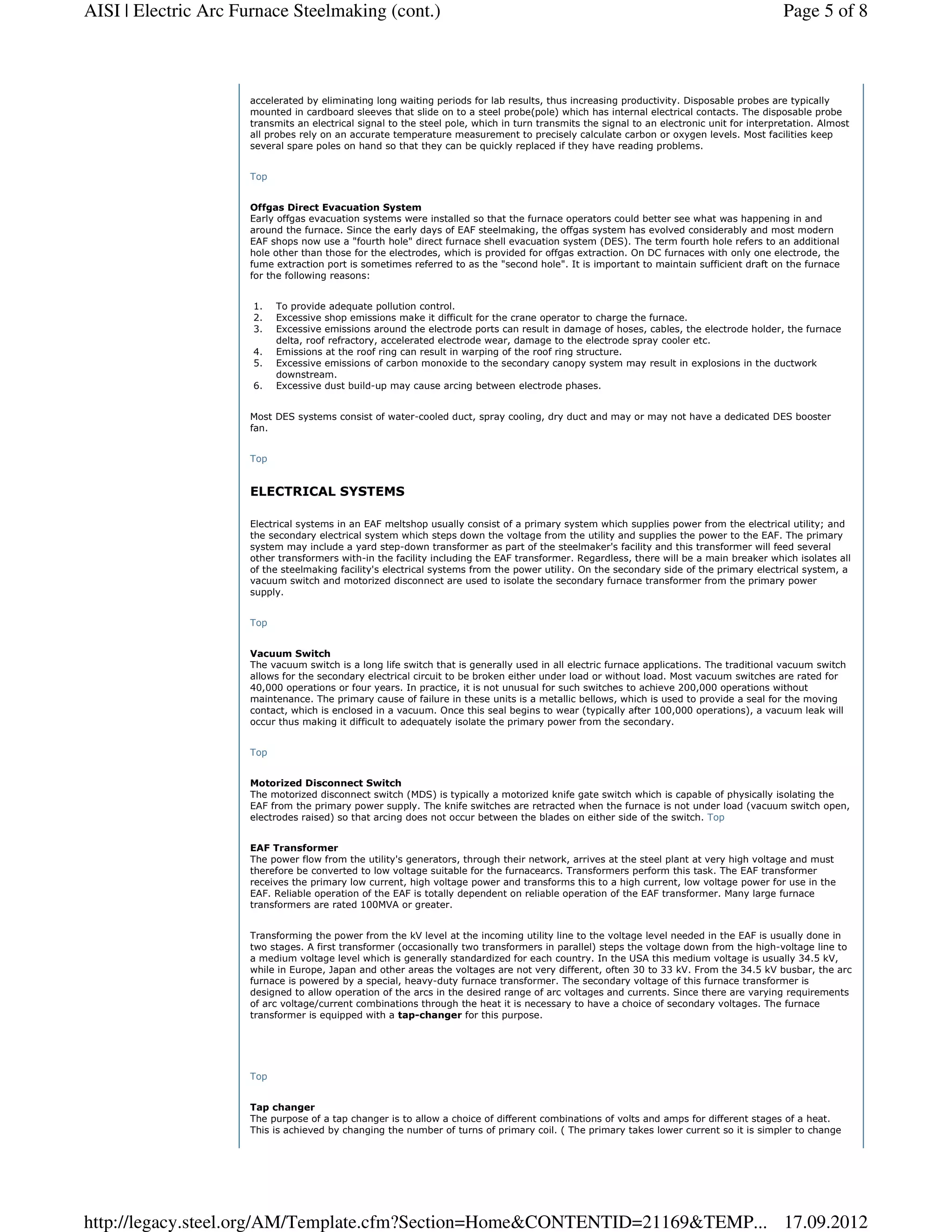 Electric arc furnace steelmaking | PDF