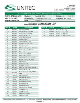 CS Unitec Electric Magnetic Drills Schematic: AutoMAB 2000 | PDF ...