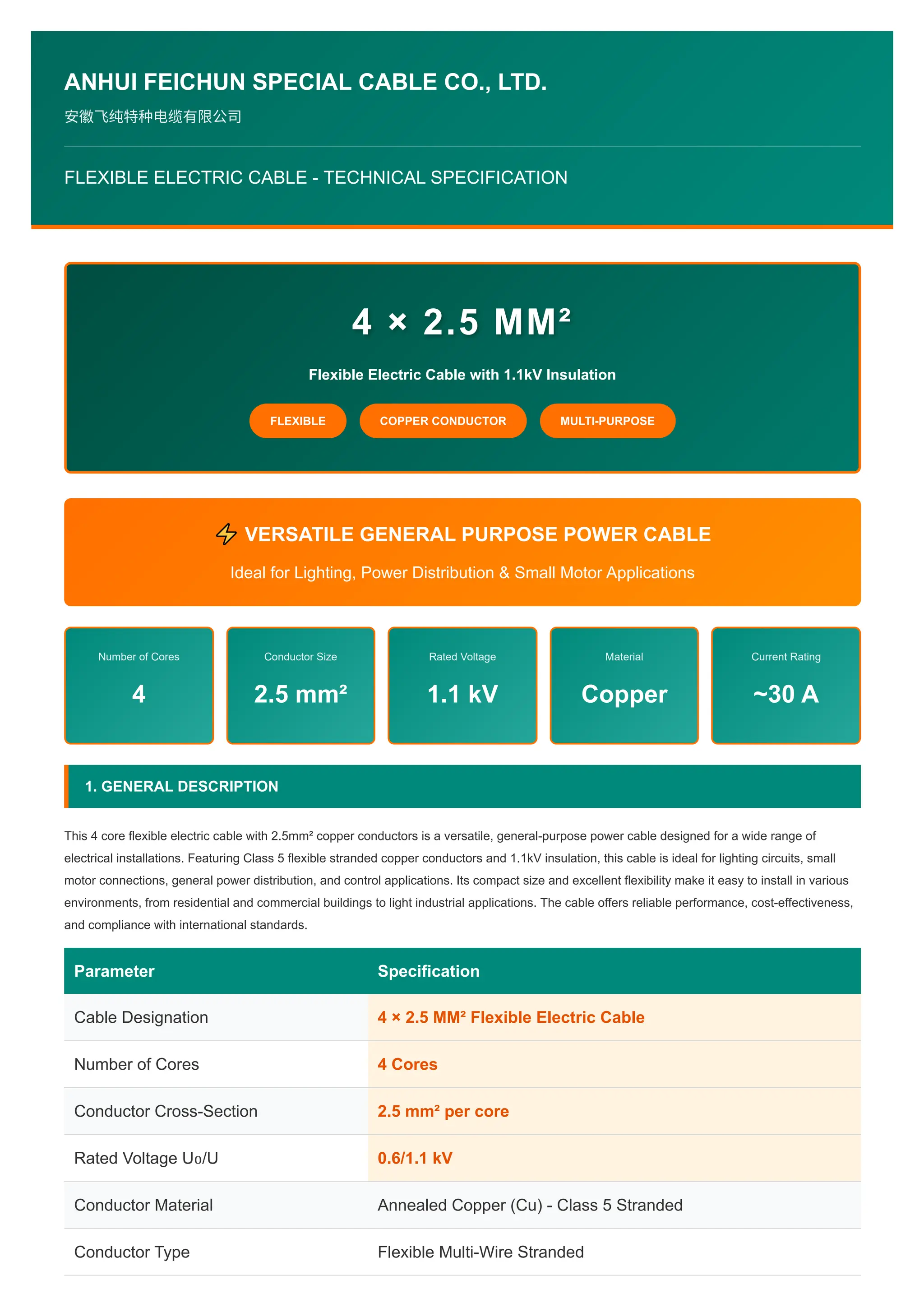 Electric Cable Specification - 4X2.5MM² 1.1KV.pdf