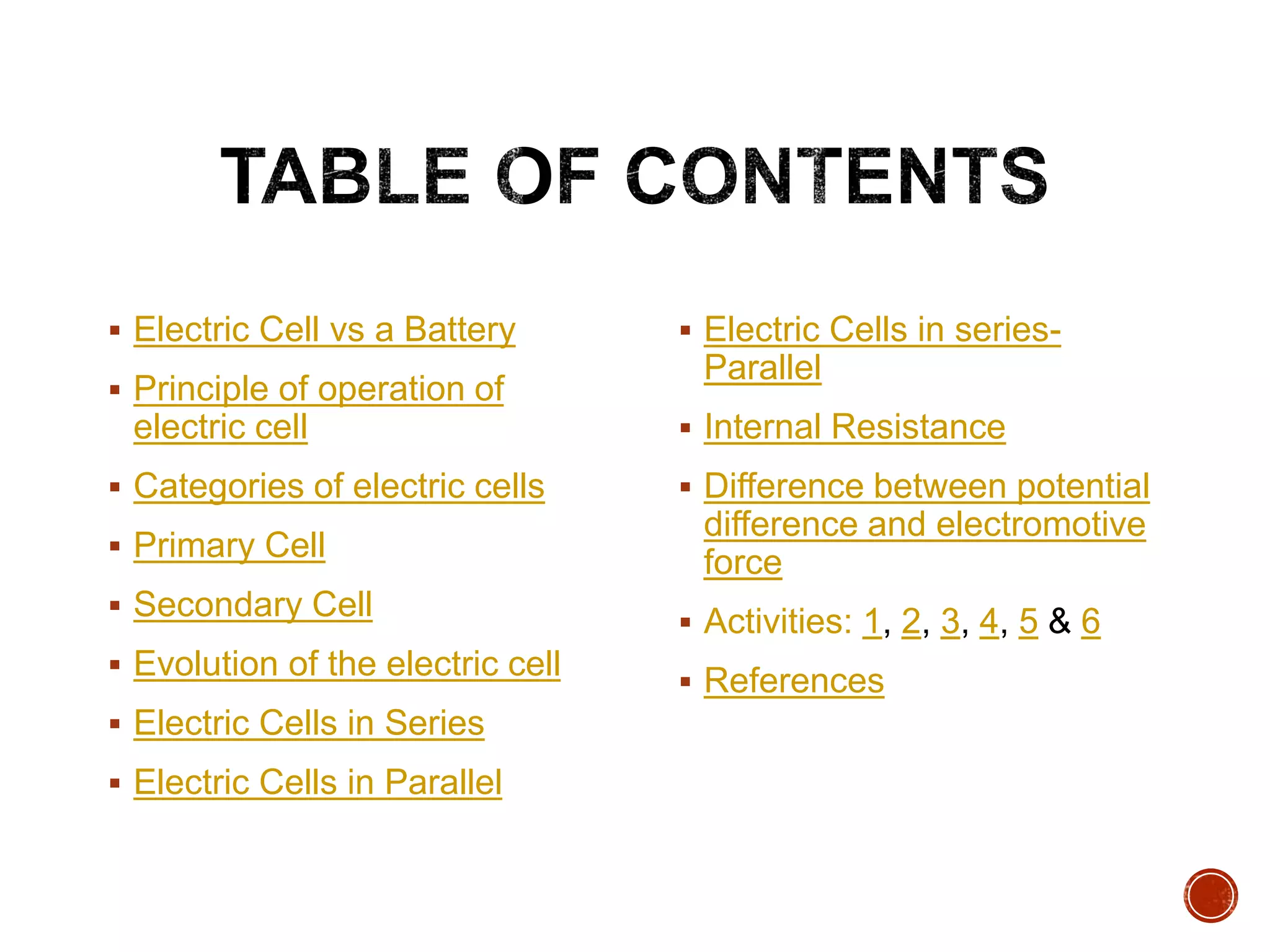 Electric cells | PPTX
