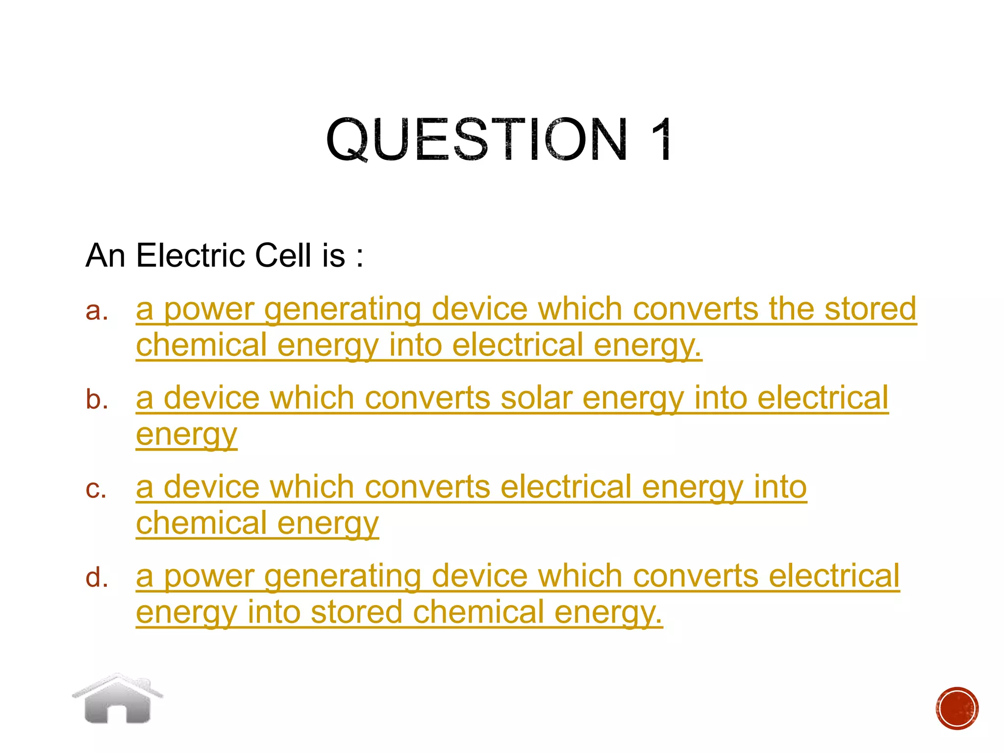 Electric cells | PPTX