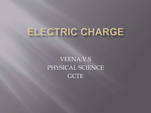 Electric charge | PPT