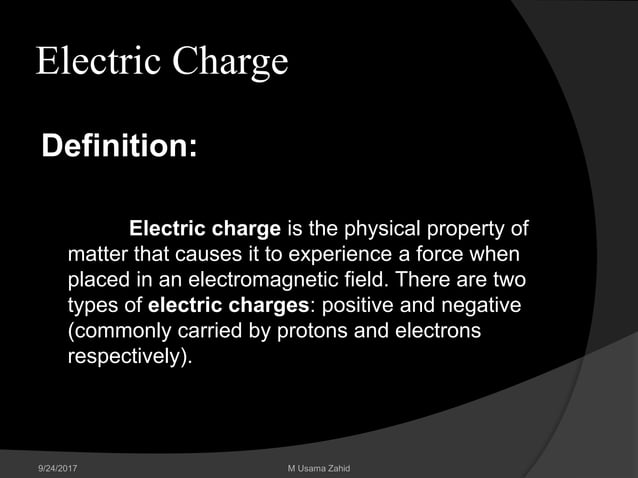 Electric charge | PPSX | Chemistry | Science